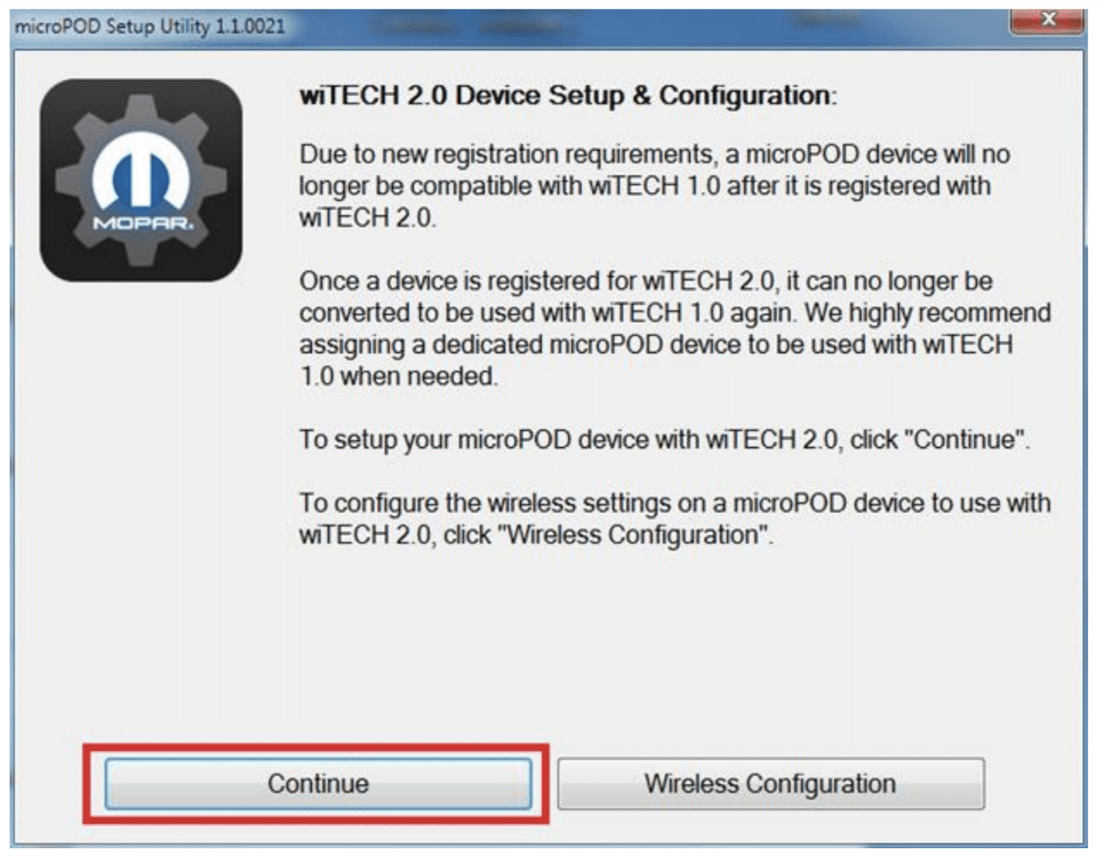 How to setup your microPOD for wiTECH 2.0