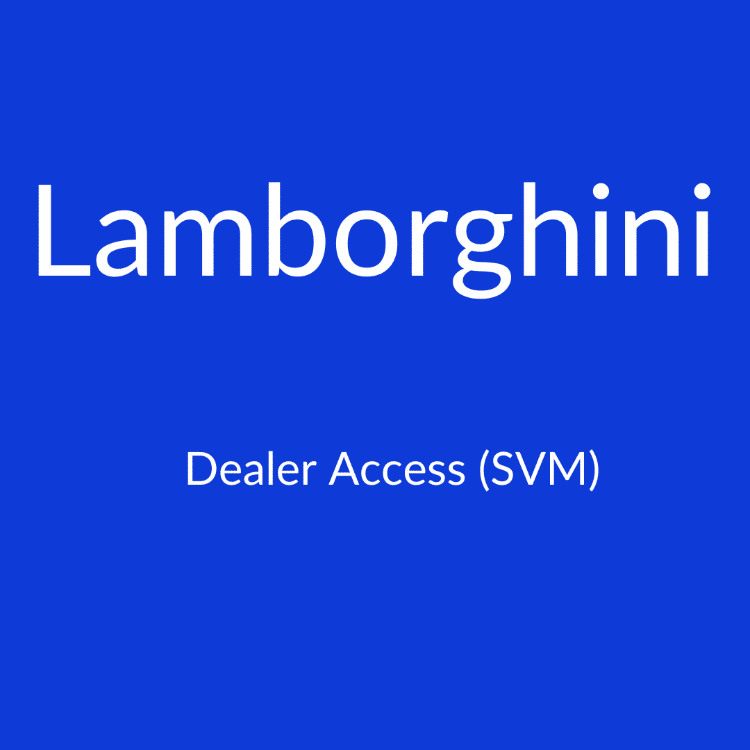 Lamborghini Dealer Access (SVM) - 1 Hour Access - TechRoute66